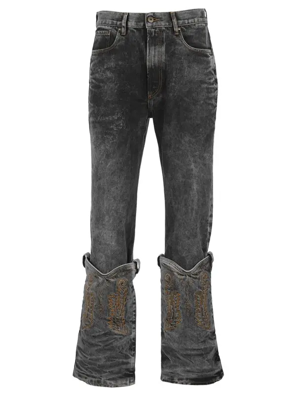 パンツ y/project cow boy cuff jeans 32 パンツ y/project cow boy cuff jeans 32 SSENSE Exclusive Blue